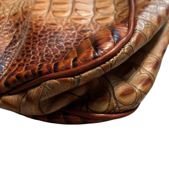 Brahmin Kathleen Melbourne Toasted almond Croc Leather Embossed ...